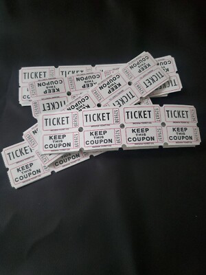 230 Double Stub Raffle Tickets 50/50 Split Fund Raiser Party Games ...