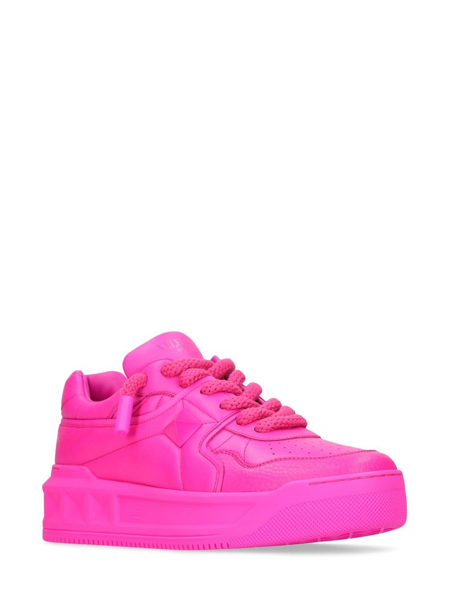 VALENTINO GARAVANI One Stud XL Men's Fuchsia Pink Leather VALENTINO GARAVANI One Stud XL Men's Fuchsia Pink Leather