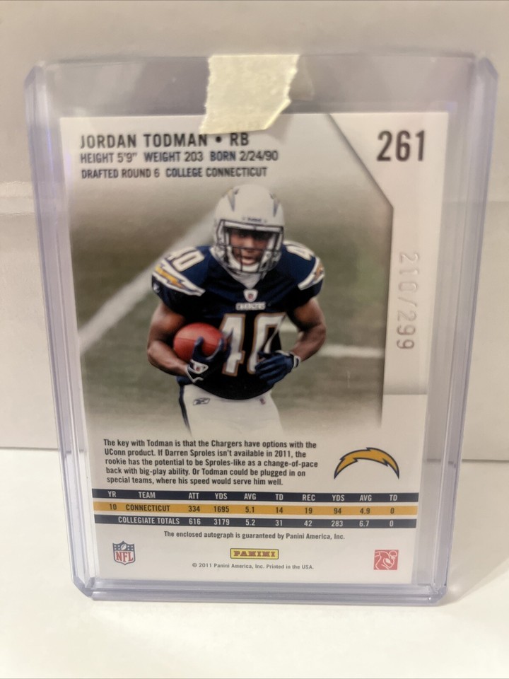 2011 ROOKIES STARS AUTO AUTOGRAPH JERSEY JORDAN TODMAN ROOKIE CARD #210 ...