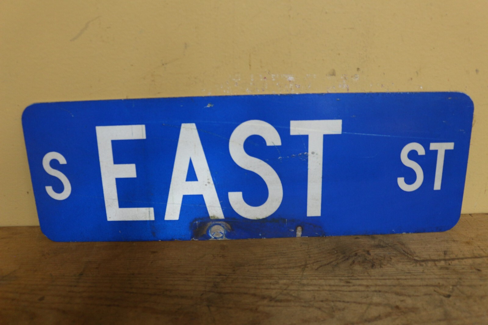 Original Retired Vintage EAST Street 2 Sided 18" Blue Metal Road Sign ...
