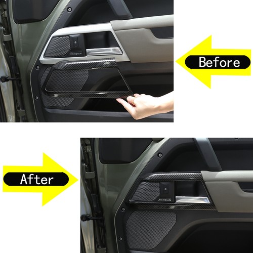 ABS Carbon Fiber Door Handle Frame Covers For Land Rover Defender 110 ...