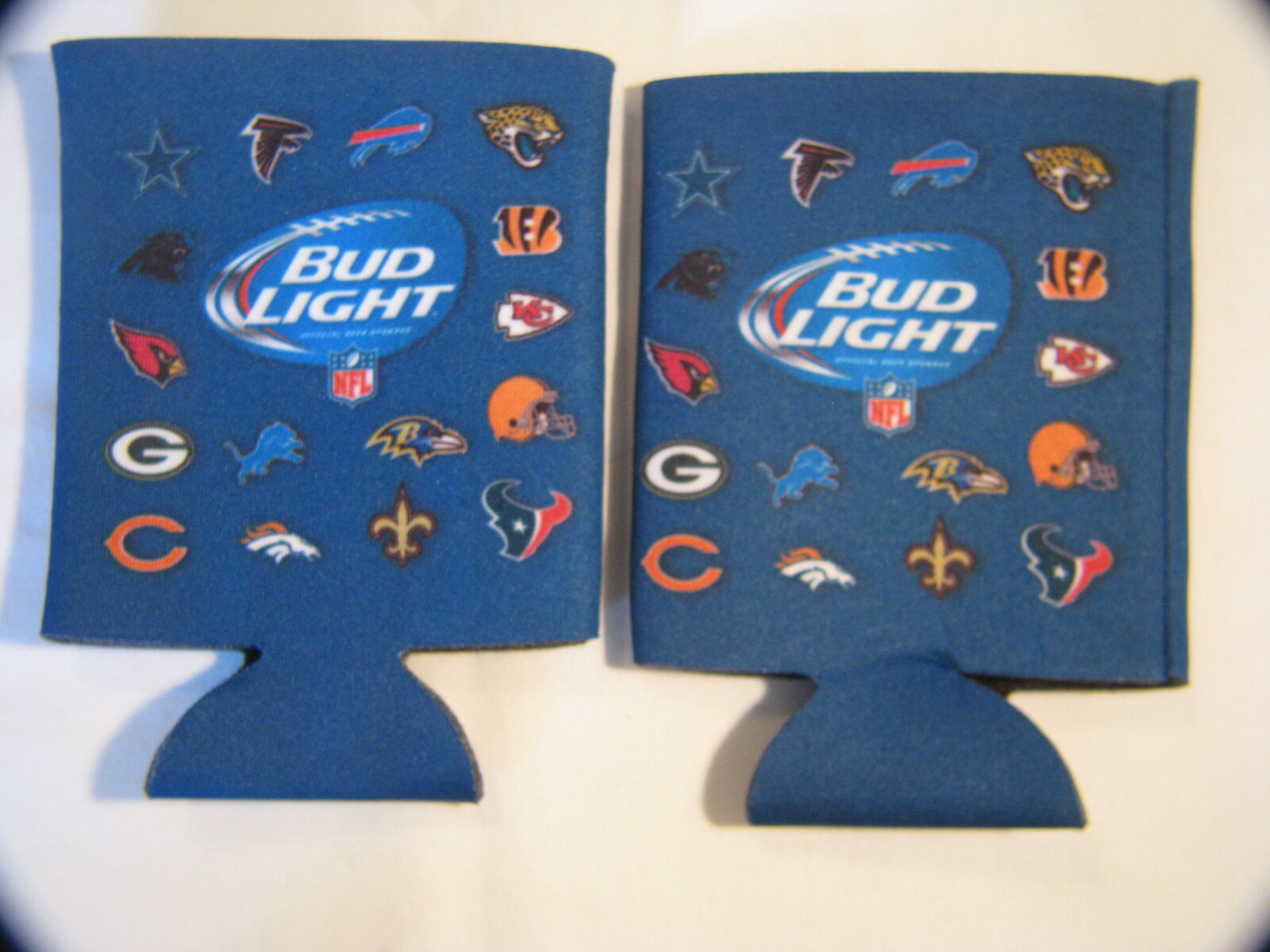 NEW-OLD TWO NFL TEAM LOGOS BUDWEISER BUD LIGHT KOOZIES CAN INSULATOR | eBay