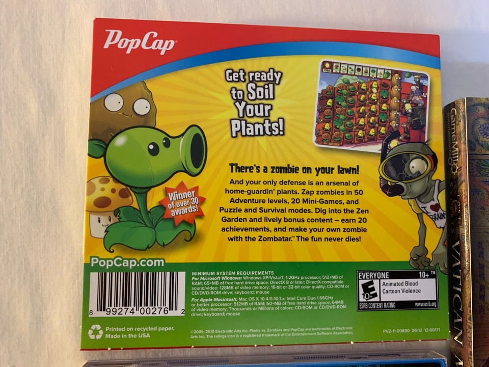 Plants vs. Zombies 1st Edition Very Rare Plus 4 Extra PC Titles - 5 ...
