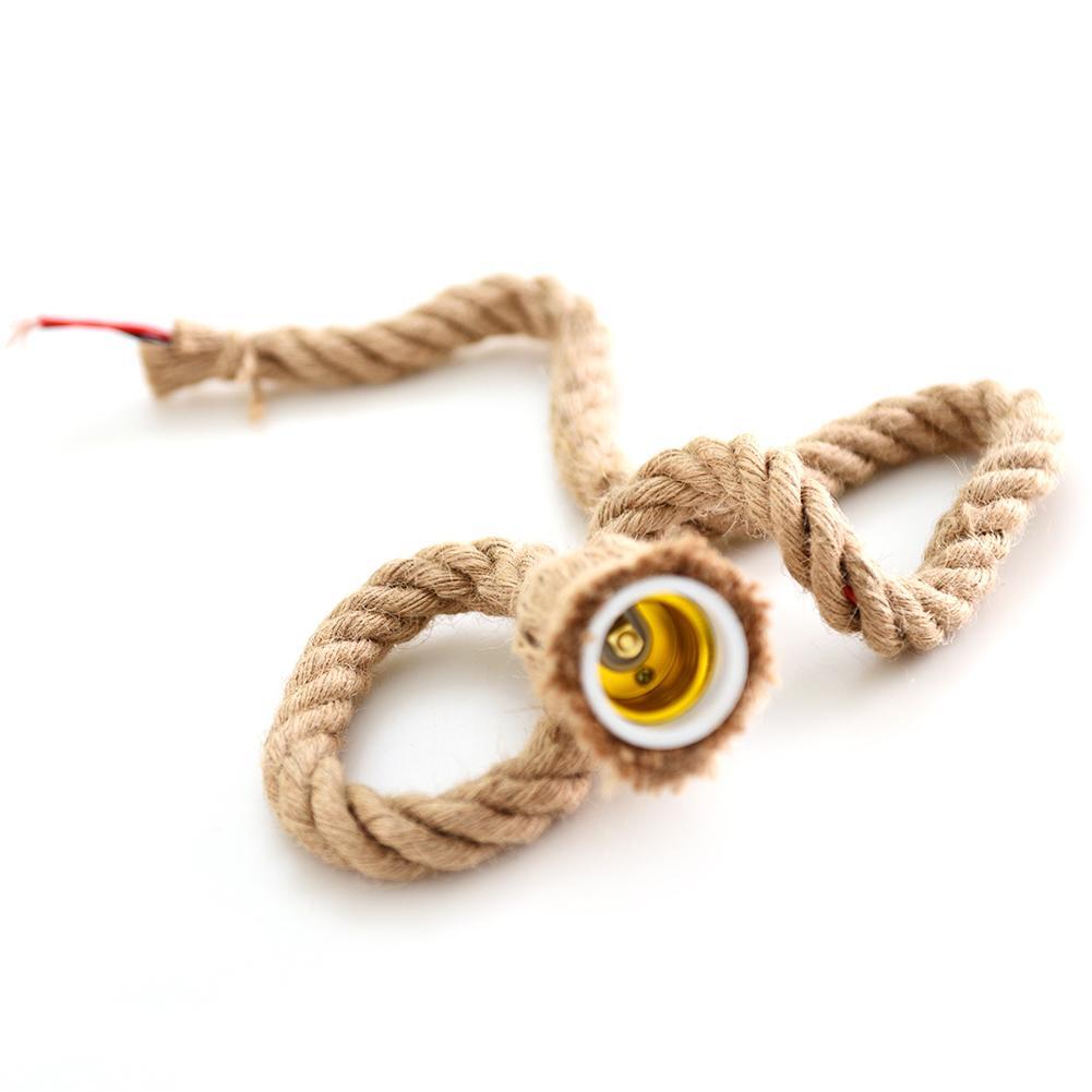 4.92ft Hemp Rope Electric Wire for DIY E27 Bulb Pendant Light (Single ...