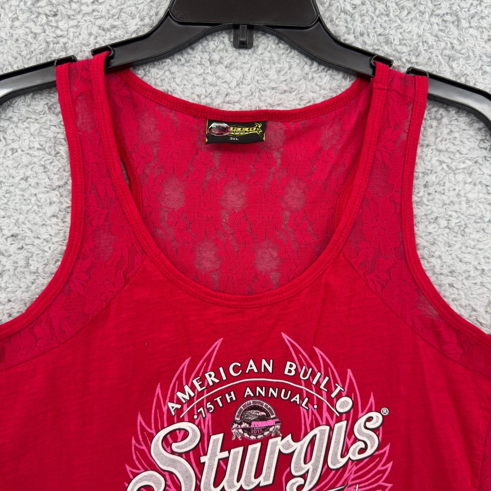 Sturgis Women's Top 3XL Red 75th Motorcycle Rally Tank | eBay