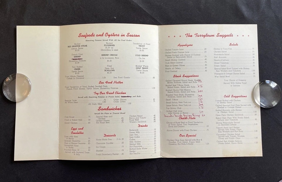 Vintage Menu Tarry Town Restaurant - Tarrytown New York c1950 | eBay