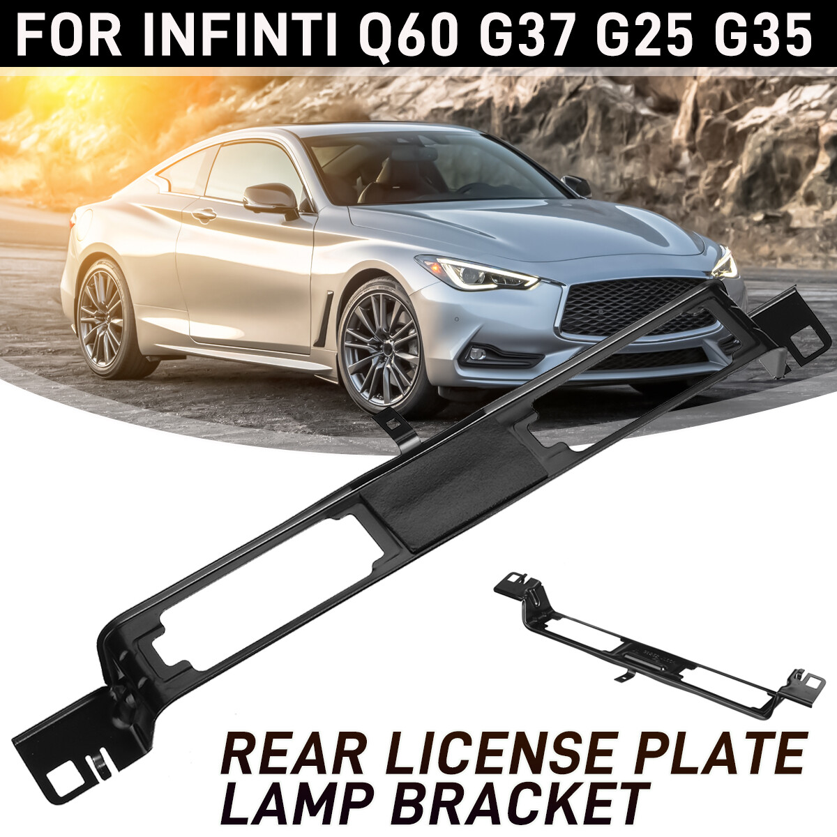 Rear License Plate Light Bracket For INFINITI Q60 Q40 G25 G35 G37 Coupe ...