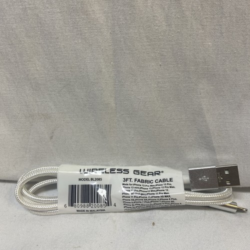 3ft Fabric USB Cable Wireless Gear White | eBay