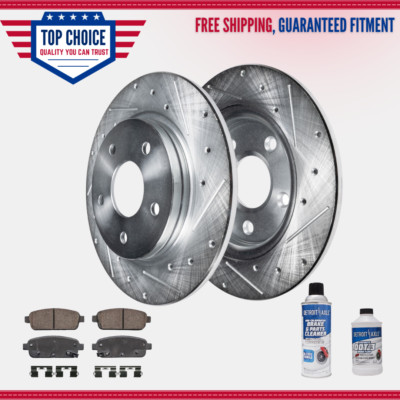 REAR Drilled Rotors + Ceramic Brake Pads for Chevy Cruze Sonic Trax ...