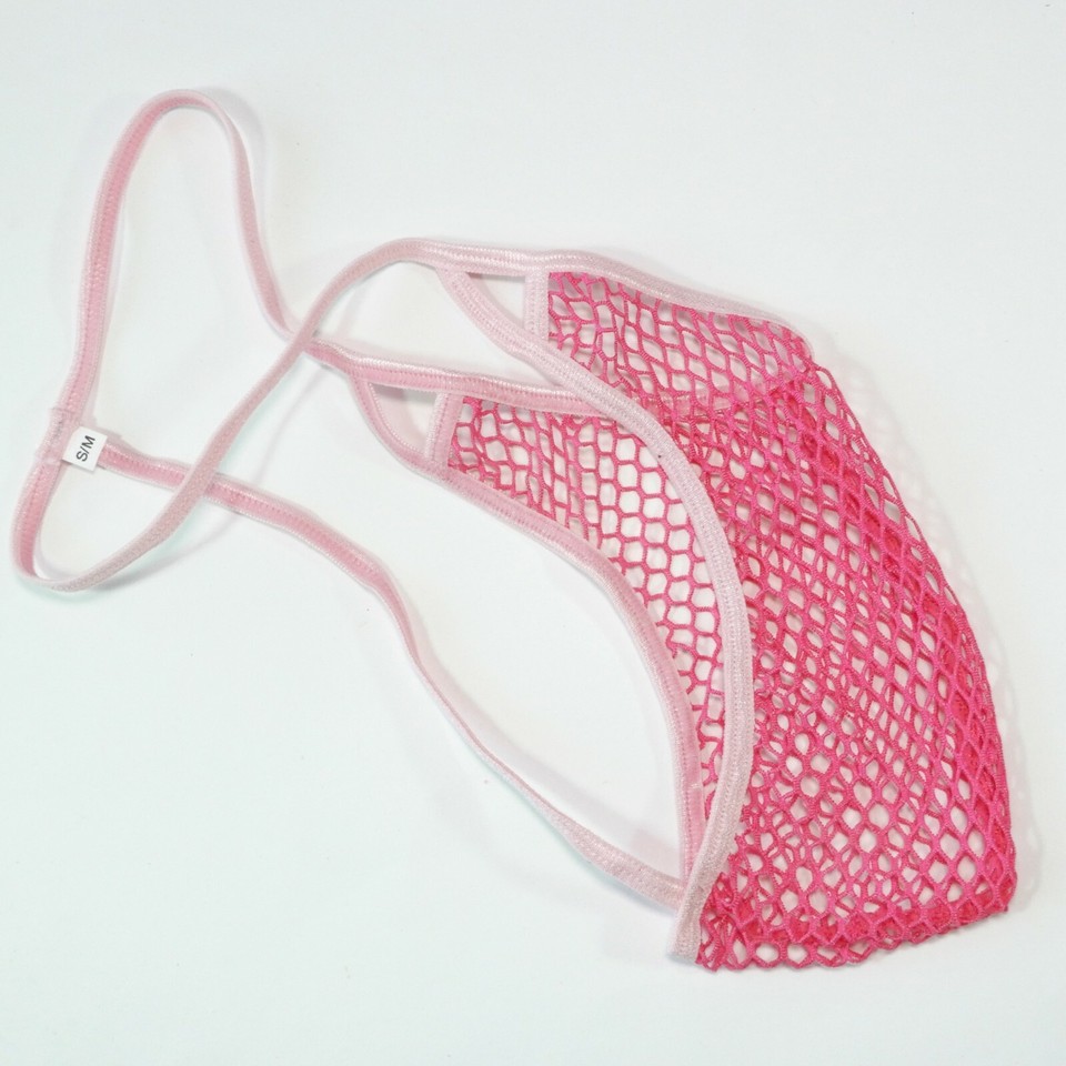 K4449 Mens String Pouch Thong G-string back Big Net Fishnet | eBay