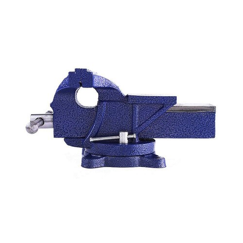 5" Cast Iron Bench Vise with Swivel Locking Base 45# Steel Heavy Duty ...