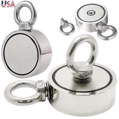 500/700LBS Fishing Magnet Large Heavy Duty Super Neodymium High Power W ...