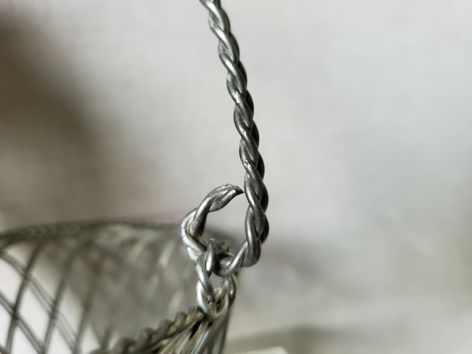 vtg WOVEN wire BASKET bread NUTS fruit SILVER tone COLOR bail ...