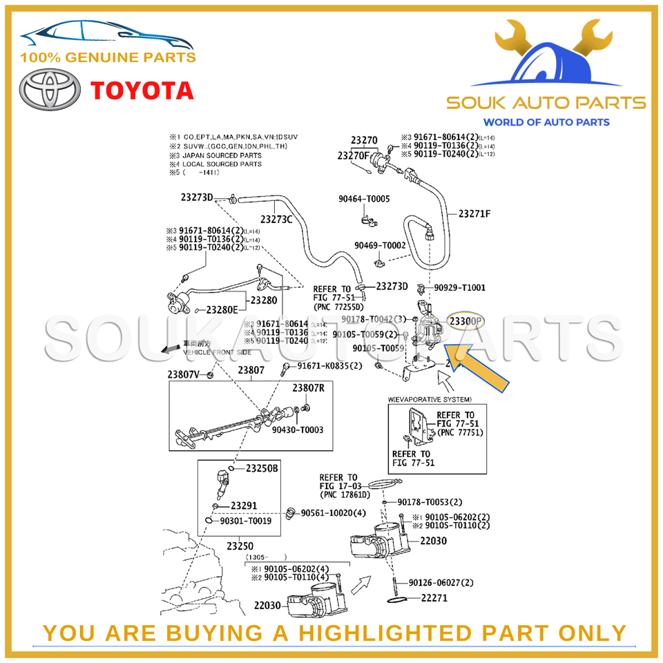 23300-75140 Genuine Toyota FILTER, FUEL (FOR EFI) 2330075140 OEM | eBay