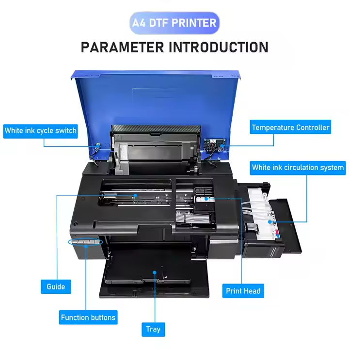 A4 DTF Printer L805 | 6-Color White Ink | 8-in-1 Heat Press Combo + RIP ...