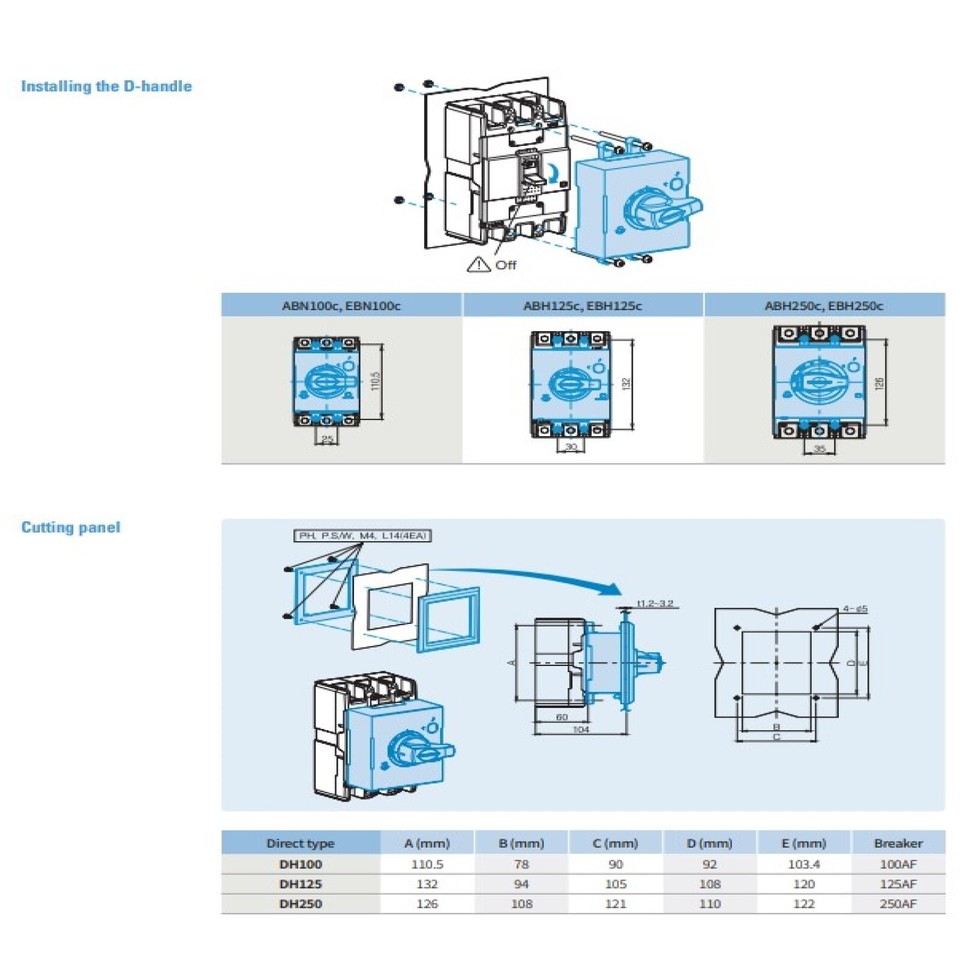 Ls Electric Mccb Operating Rotary Handle D-handle Direct type | eBay
