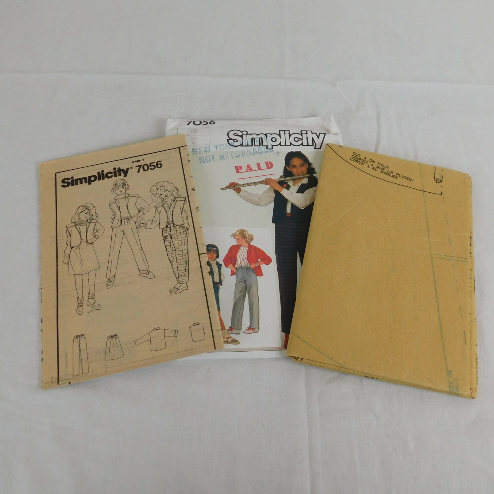 Simplicity Sewing Pattern 7056 Girl's Size 10 Pants Skirt Jacket Vest ...