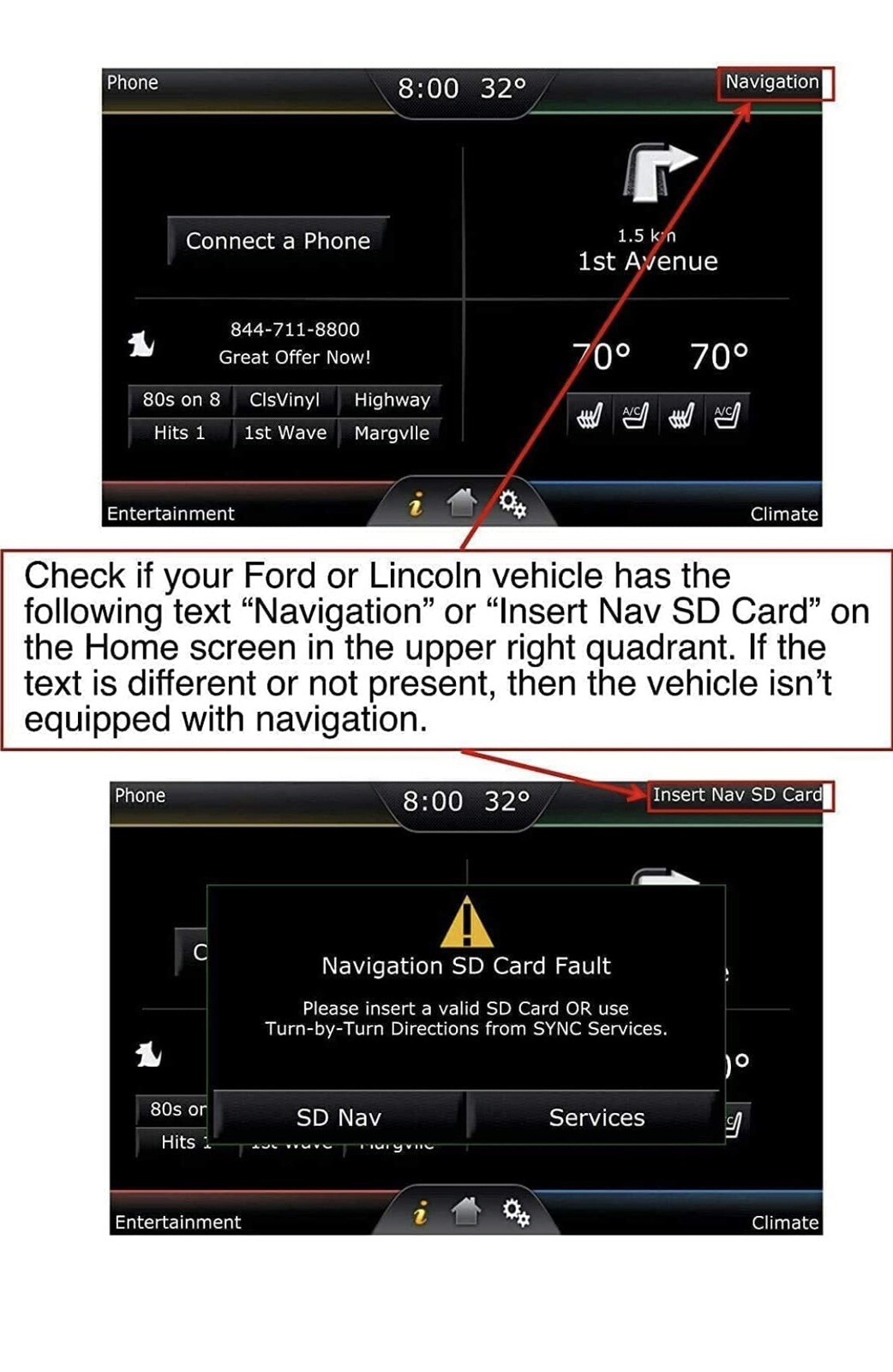A13 SD Navigation Map Card |GM5T-19H449-AG Compatible with Ford/Linco ...