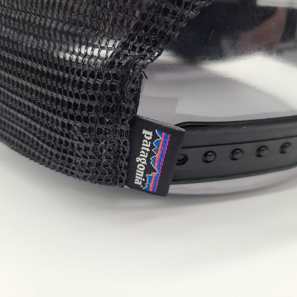 Patagonia Faded Distressed Black Snapback Trucker Hat Cap Patch Cali ...