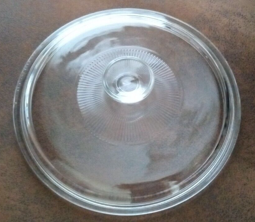 Pyrex Glass Replacement Lid G1C Clear Round Fluted Lid With Knob 8 3/4 ...