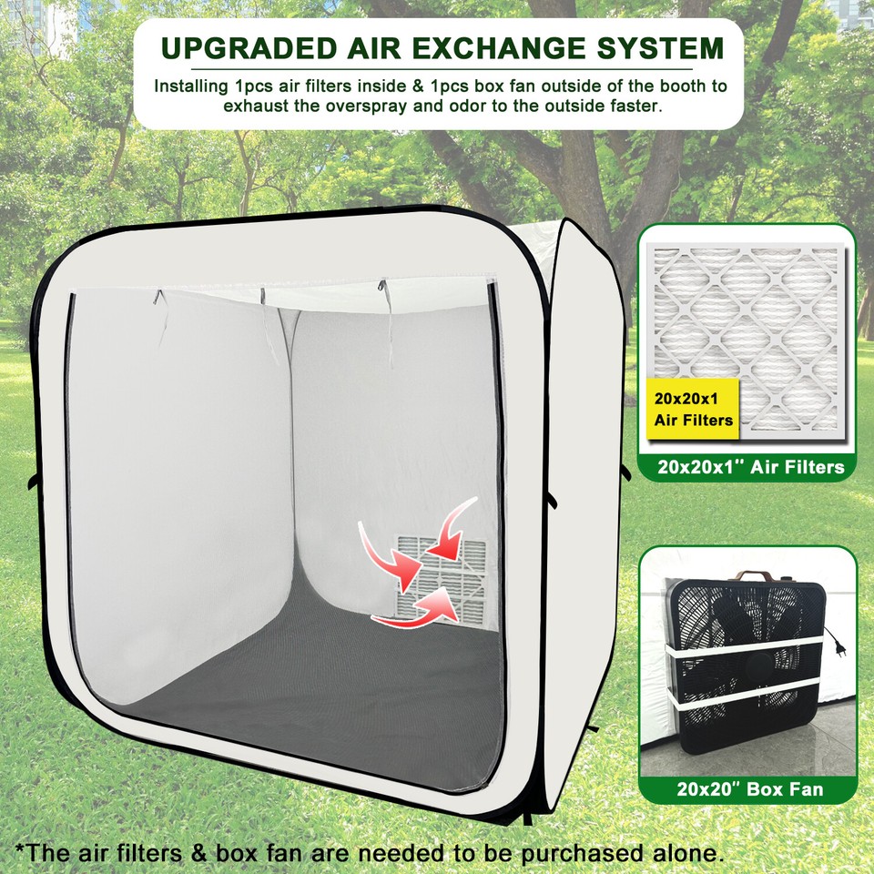 Pop Up Paint Booth 6X6X6FT Portable Spray Paint Booth for Furniture ...