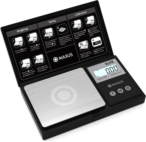 MAXUS Precision Pocket Scale 500G X 0.01G, Digital Gram Scale with Tray ...