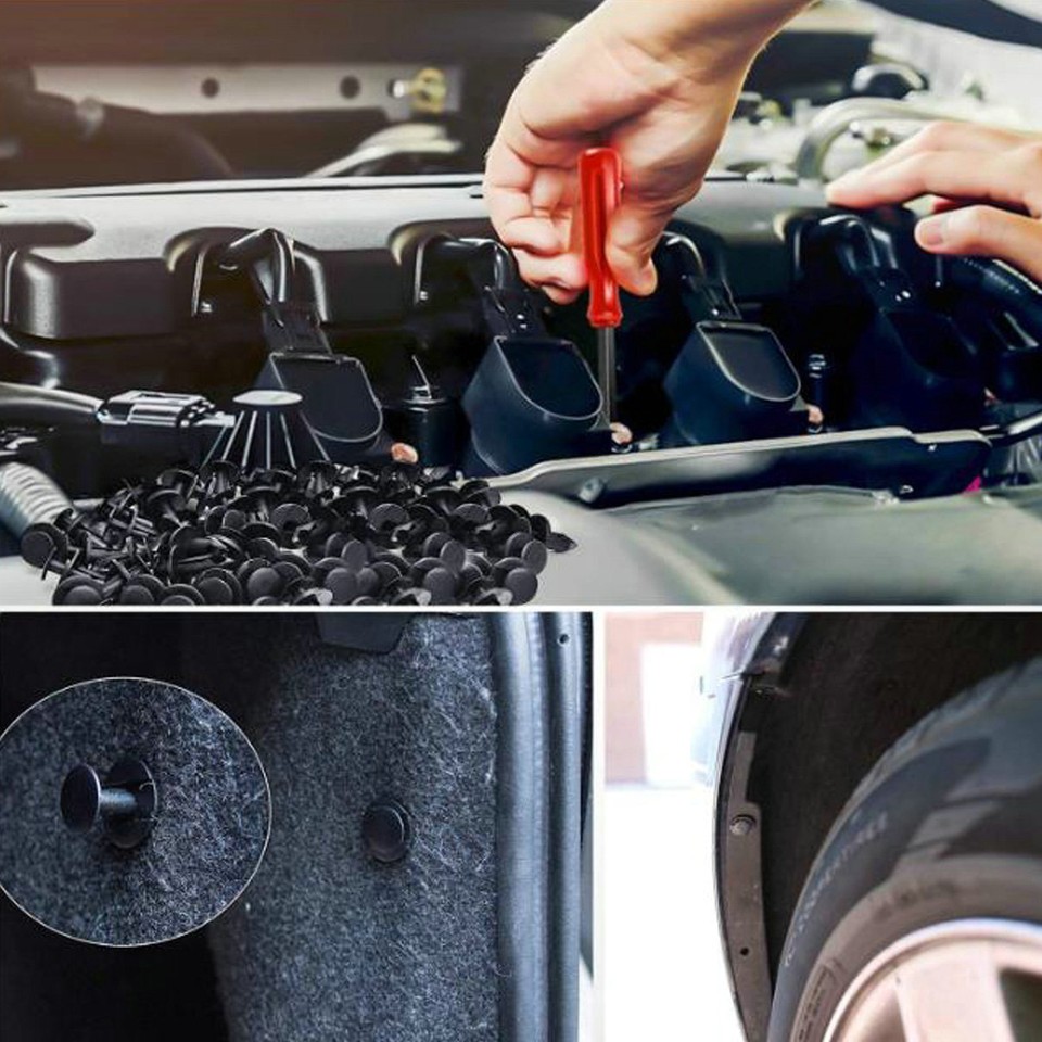 100x Plastic Fastener Clips Mixed Fairing Body Trim Panel Plug Kit ...