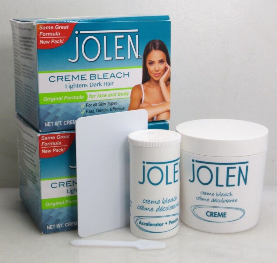 JOLEN CREME BLEACH LIGHTENS DARK HAIR FOR FACE AND BODY 12ml - LOT OF 2 ...