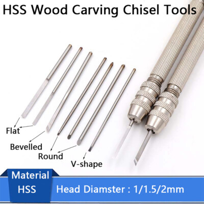 HSS Wood Carving Chisel Tools Blade Micro Carving Head Olive DIY Maker ...