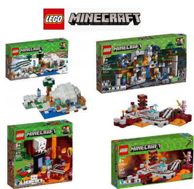 Lego Minecraft Sets - 21142/21143/21147/21130 Nether Portal/Railway ...