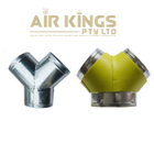 Galvanised Steel All Metal 3 Way Duct Connector Y-Piece Junction Air ...