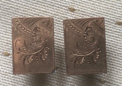Vintage Gold-Tone/Button-Style Cuff Links w Etching | eBay