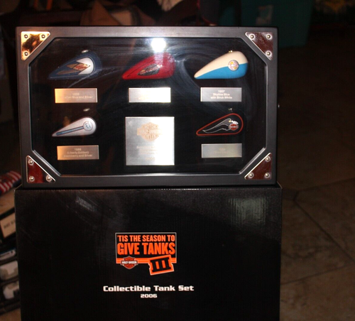 Harley Davidson Collectible Gas Tank Ornaments In Shadow Box 2006 ...