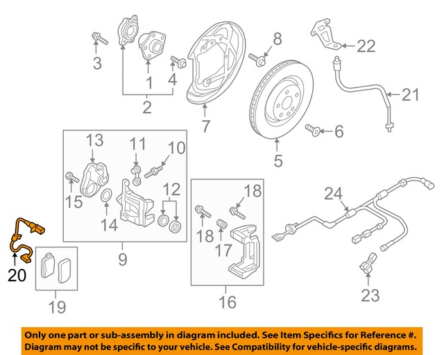 AUDI OEM 17-18 A4-Disc Brake Pad Wear Sensor 8W0615121E | eBay
