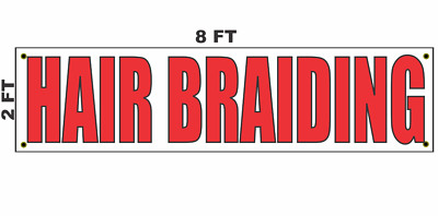 HAIR BRAIDING Banner Sign 2x8 for Barber Shop Salon Store Front | eBay