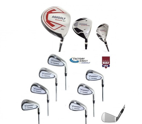 AGXGOLF MEN'S RIGHT HAND TCI COMPLETE GOLF SET wDRIVER+3W+3H+4-9 IRONS ...