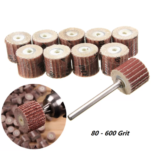 Flap Wheel Sandpaper Sanding Disc Dia 10-20mm For Dremel Rotary Tool 80 ...