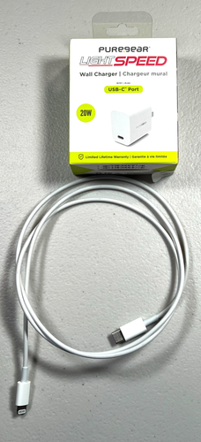 PureGear Light Speed 20W USBC Port Univ. Wall Charger with 3FT iPhone ...