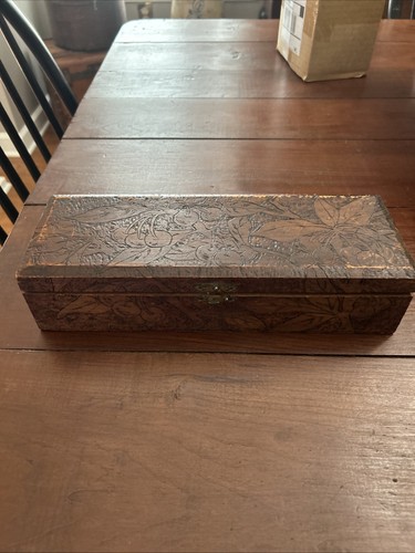 Antique pyrography box | eBay