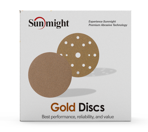 Sunmight Gold Hook & Loop 6" DA Abrasive Sandpaper (40-1000 Grit) 25 ...
