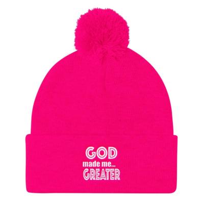 God Made Me Greater Pom Pom Knit Cap | eBay
