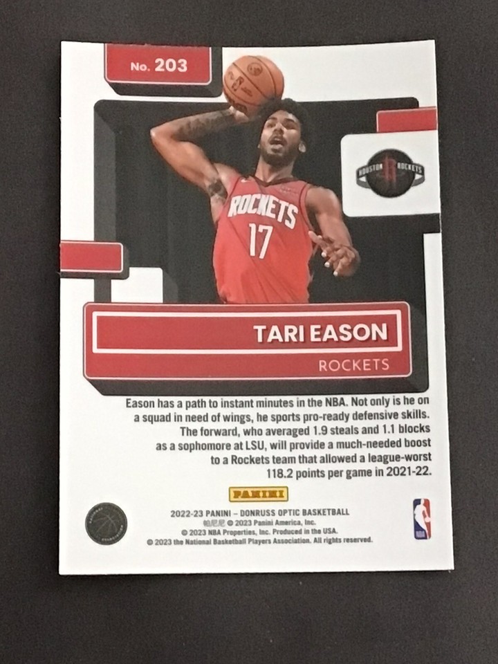 2022 Panini Donruss Optic Tari Eason Rookie Card #203 | eBay