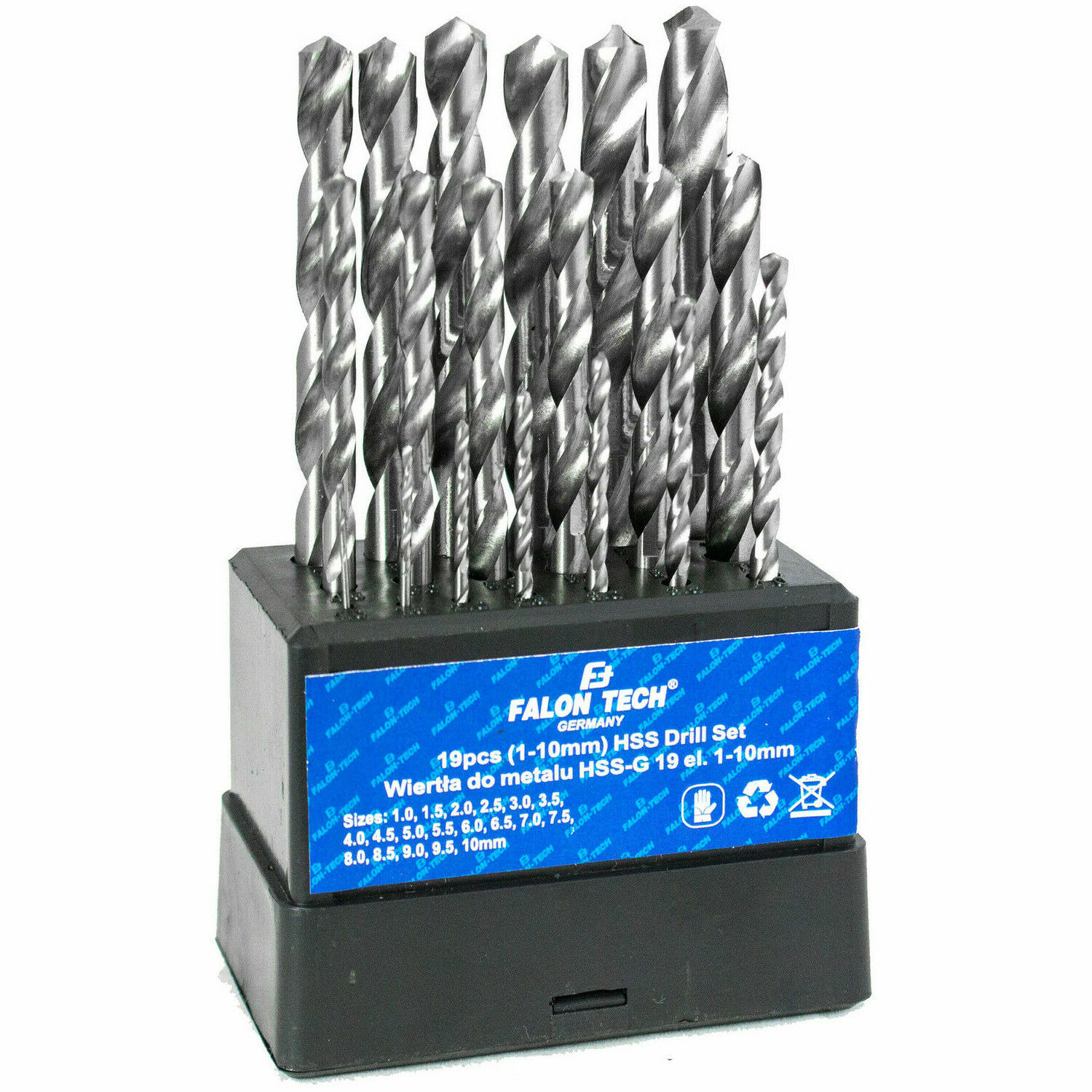 Spiralbohrer Satz HSS Metall Bohrer Set 19tlg. Bohrersatz 1-10mm (HSS ...