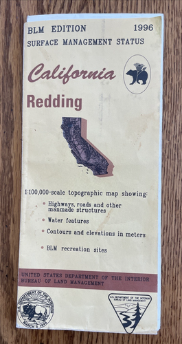 USGS BLM Edition Topographic Map REDDING California | eBay