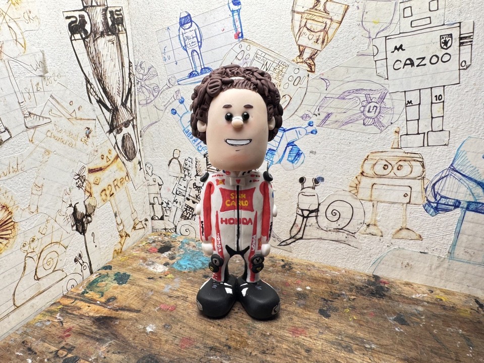 Marco simonecelli cartoon character With movable head 2011 leathers ...