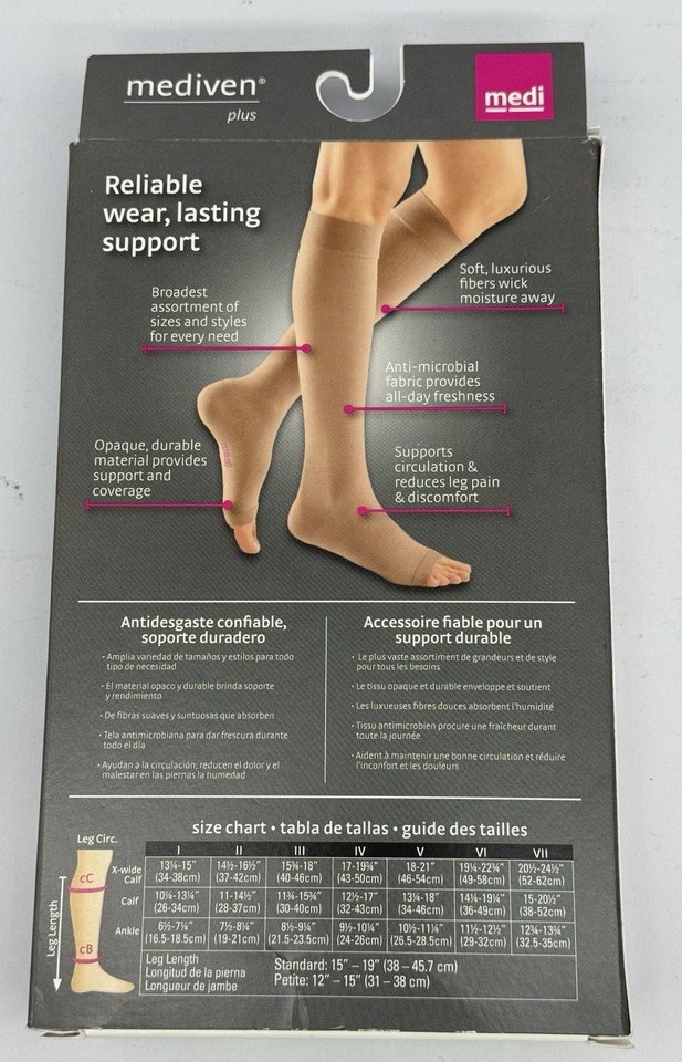 mediven plus for men & women, 20-30 mmHg, Calf High w/ Silicone Topband ...