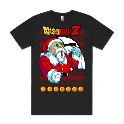 Dragon Ball Master Roshi Christmas T-Shirt Cotton Block Tee AS Colour ...