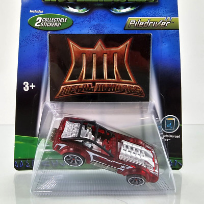 Hot Wheels AcceleRacers PILEDRIVER Red Metal Maniacs AcceleCharged 2005 ...