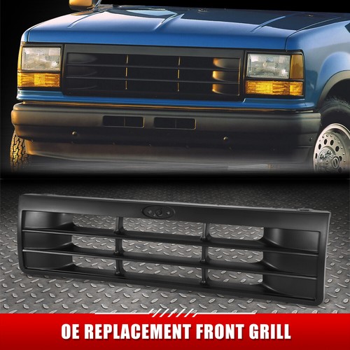 For 89-92 Ford Ranger OE Style Textured Black Front Bumper Hood Grille ...