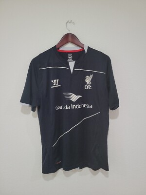 Liverpool FC 2014 2015 Black Training Jersey Shirt Garuda Indonesia Men ...